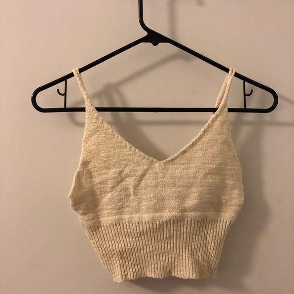 Tops | Cream Color Crop Tank | Poshmark